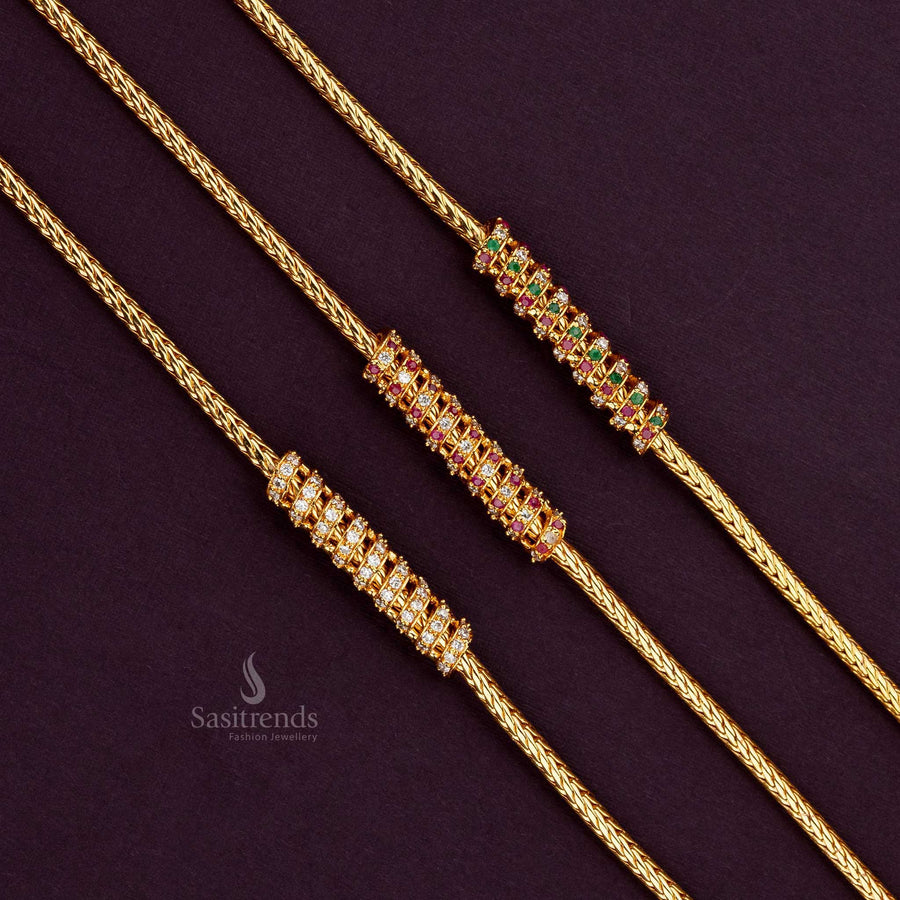 One Gram Micro Gold Plated Guaranteed Mugappu Chains – Sasitrends