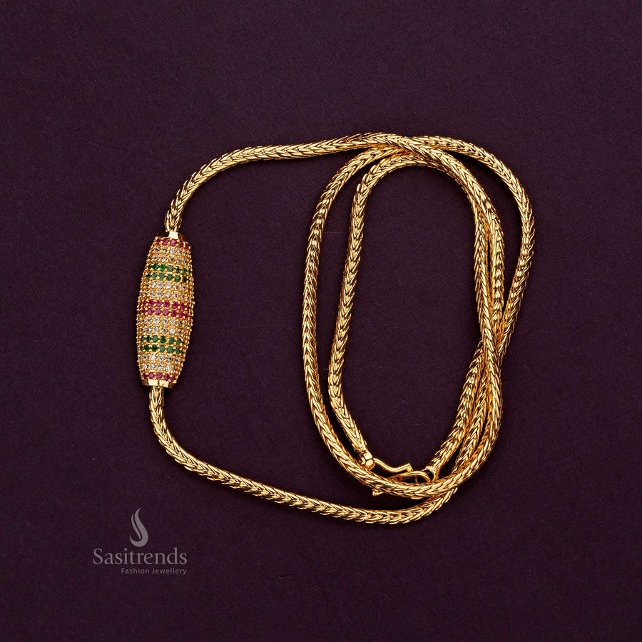 One Gram Micro Gold Plated Guaranteed Mugappu Chains – Sasitrends