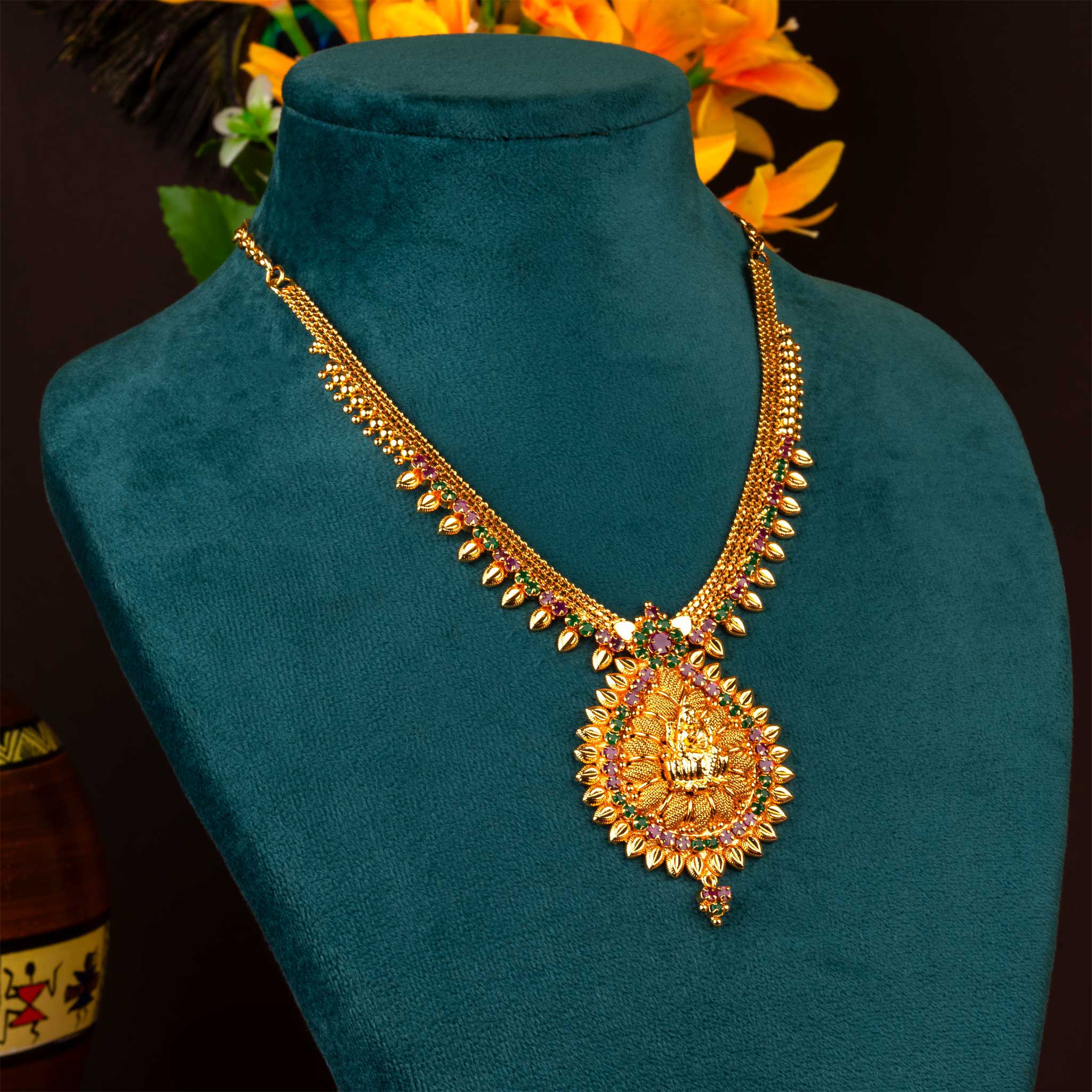 1 gram gold lakshmi pendant store