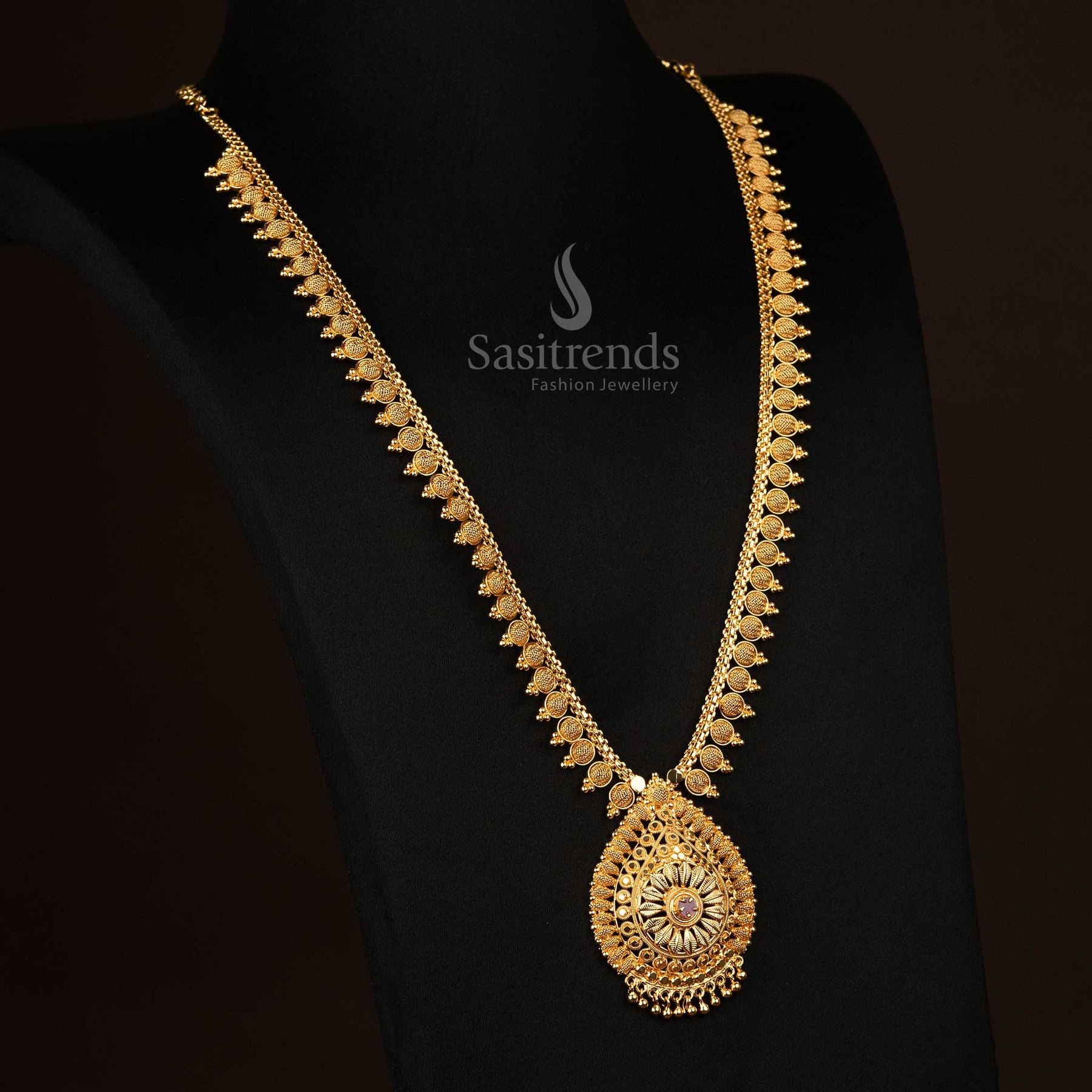 Traditional Medallion Micro Gold Plated Necklace - Sasitrends