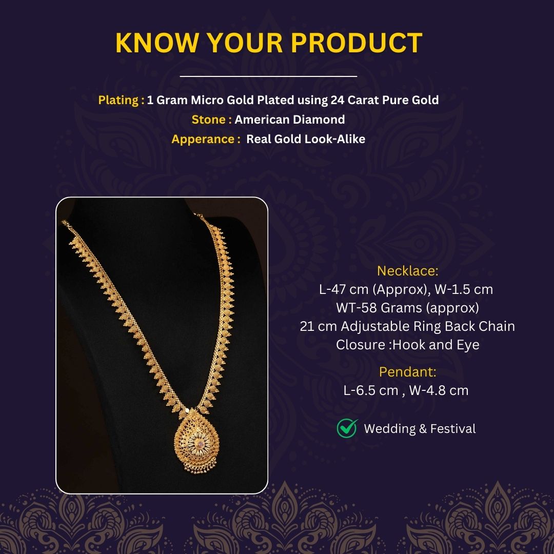 Traditional Medallion Micro Gold Plated Necklace - Sasitrends