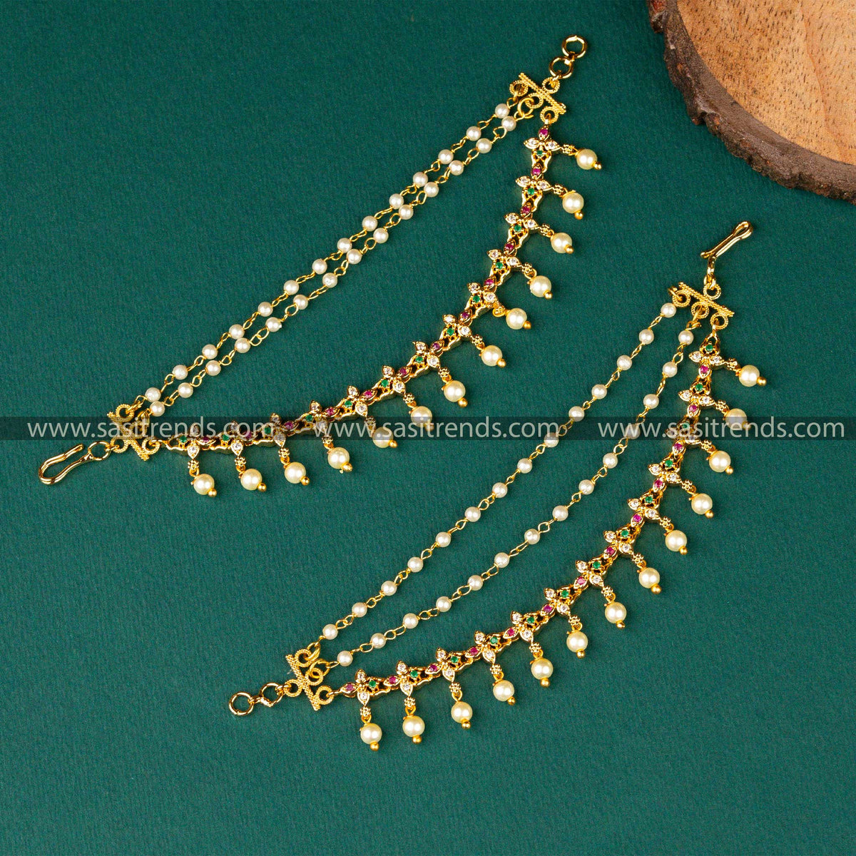 New Arrivel: Sophisticated Micro Gold Plated AD Stone Pearl Matil Ear ...