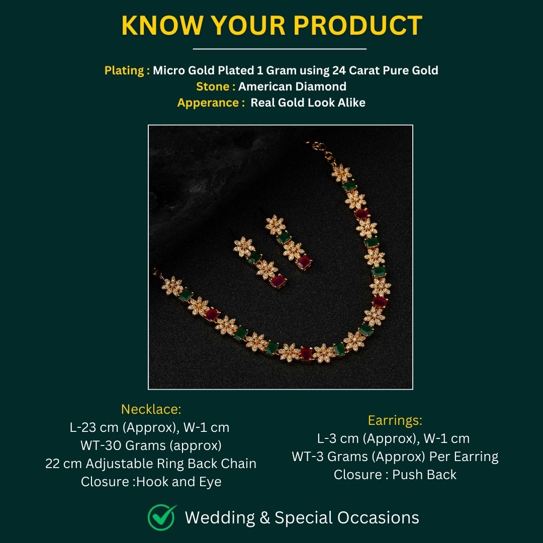 Exquisite Micro Gold Plated Temple Necklace Set - Sasitrends