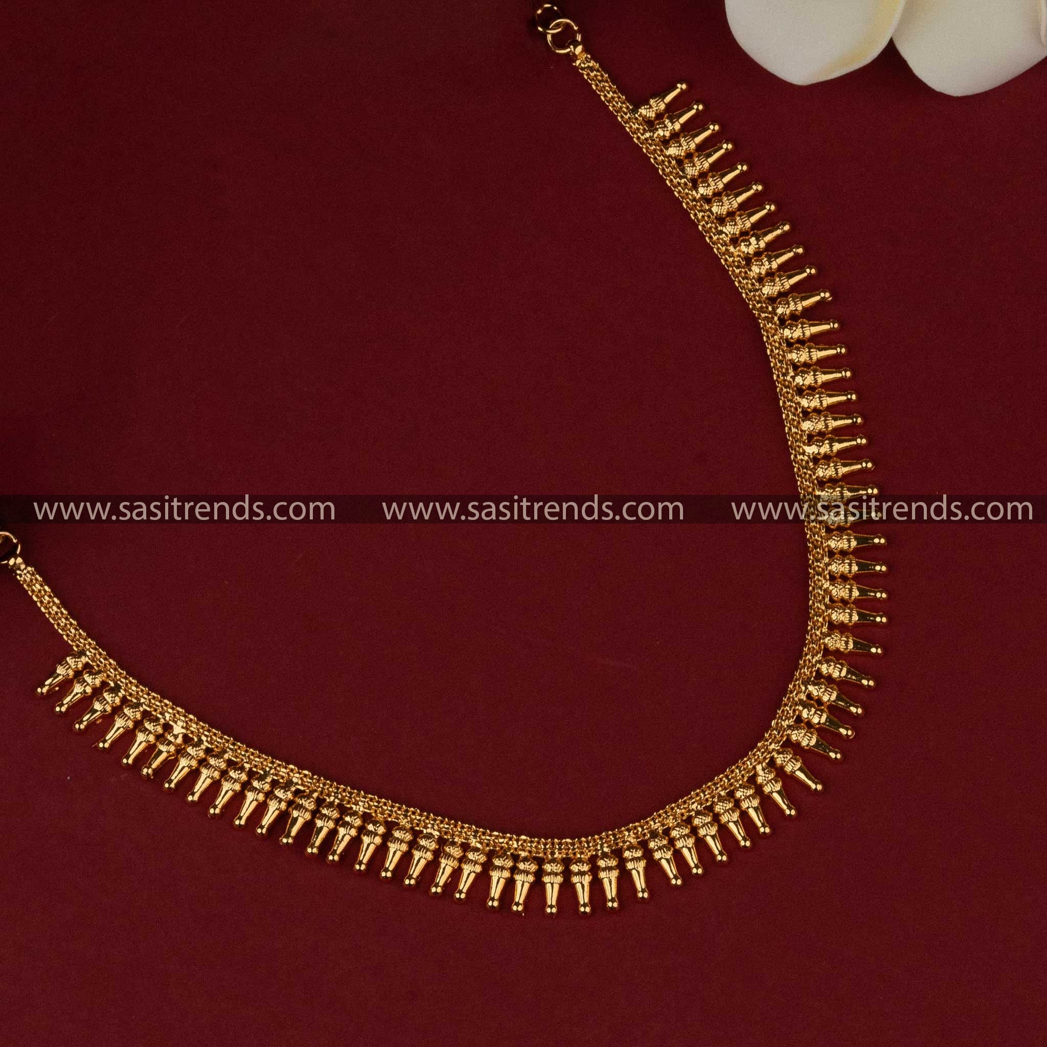 Sasitrends Traditional Kerala Pattern Micro Gold Plated Necklace with ...