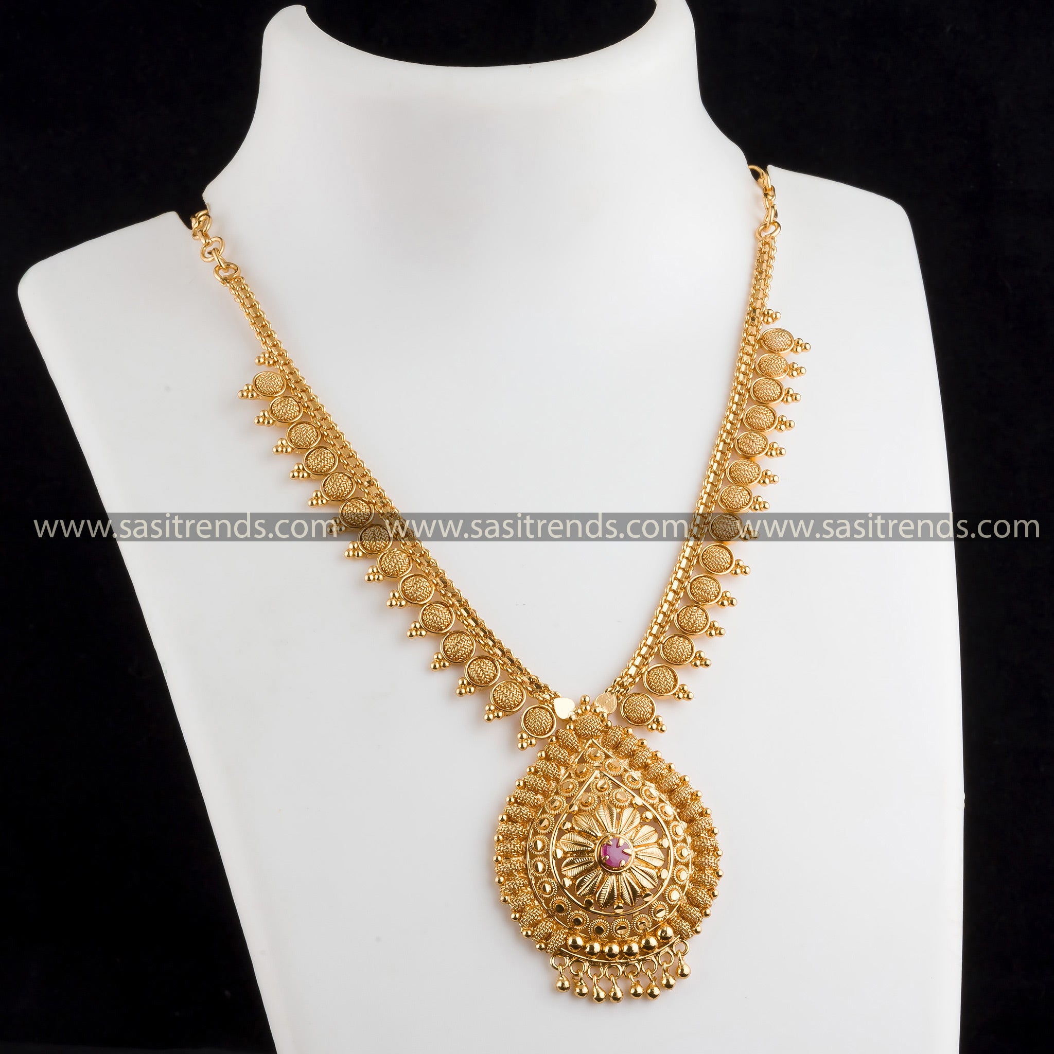 Sasitrends Exquisite Brass Necklace with 24-Carat Pure Gold Micro Gold ...