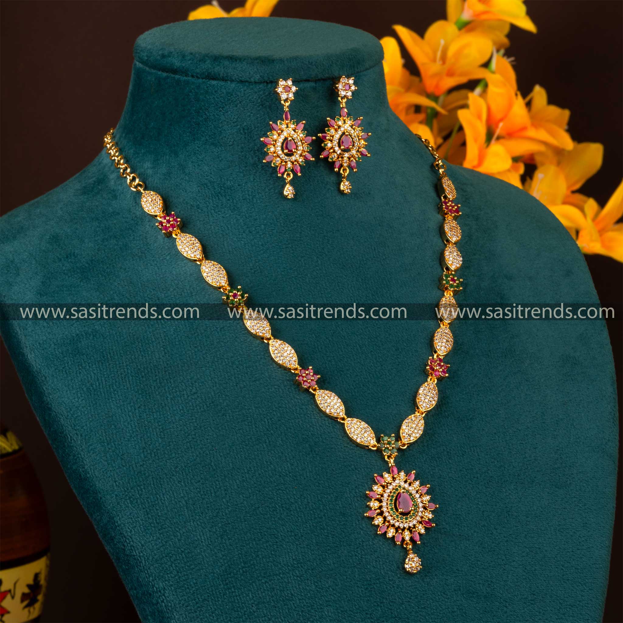 Multicolor AD Stone Jewellery Set - Sasitrends Exclusive